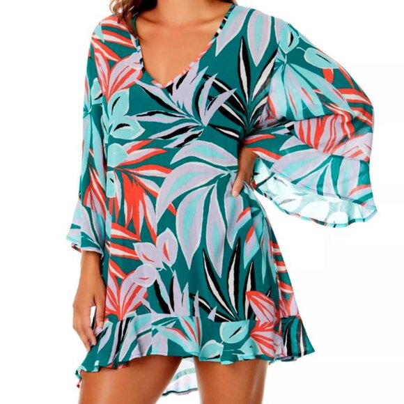 Anne Cole | Swim | Nwt Anne Cole Womens Flounce Slightly Sheer Vneck ...